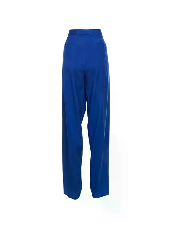 Versace Wool-blend Straight-leg Trousers - Blue