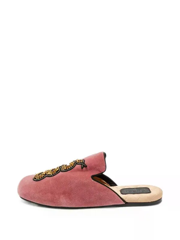 Gucci Crystal Snake Mules - Pink