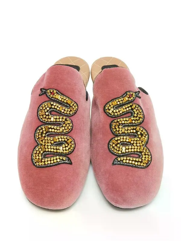 Gucci Crystal Snake Mules