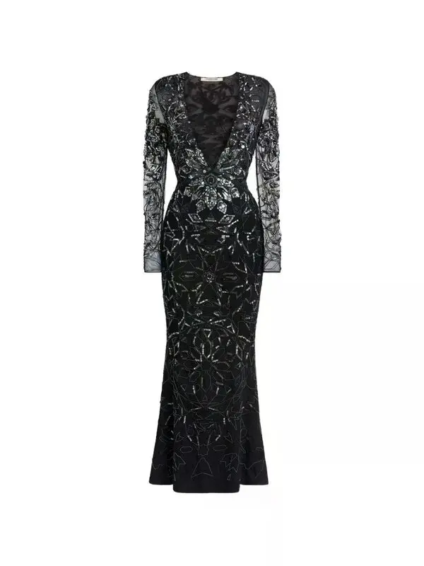 Roberto Cavalli Embellished Fishtail Gown - Black
