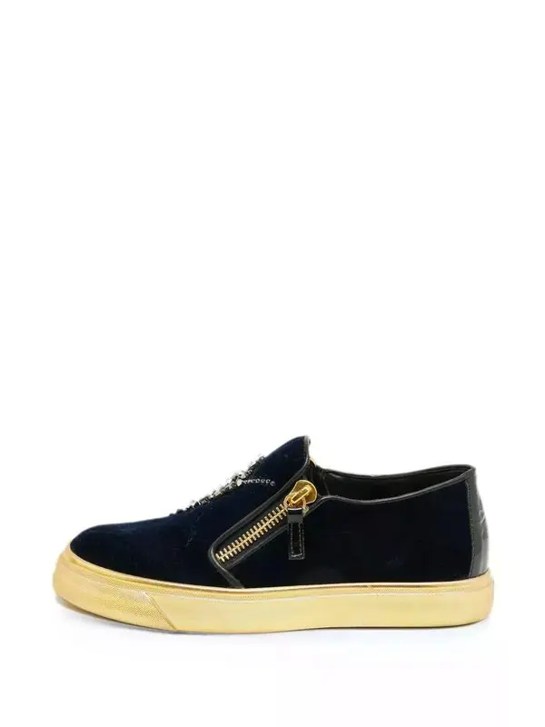GIUSEPPE ZANOTTI May London Velvet Sneakers - Blue