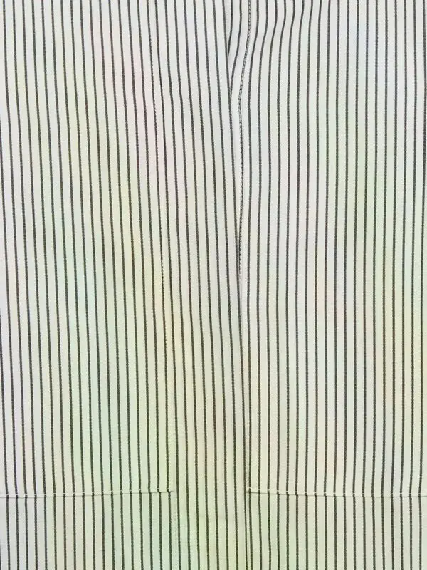 Celine Striped Collarless Shirt - White