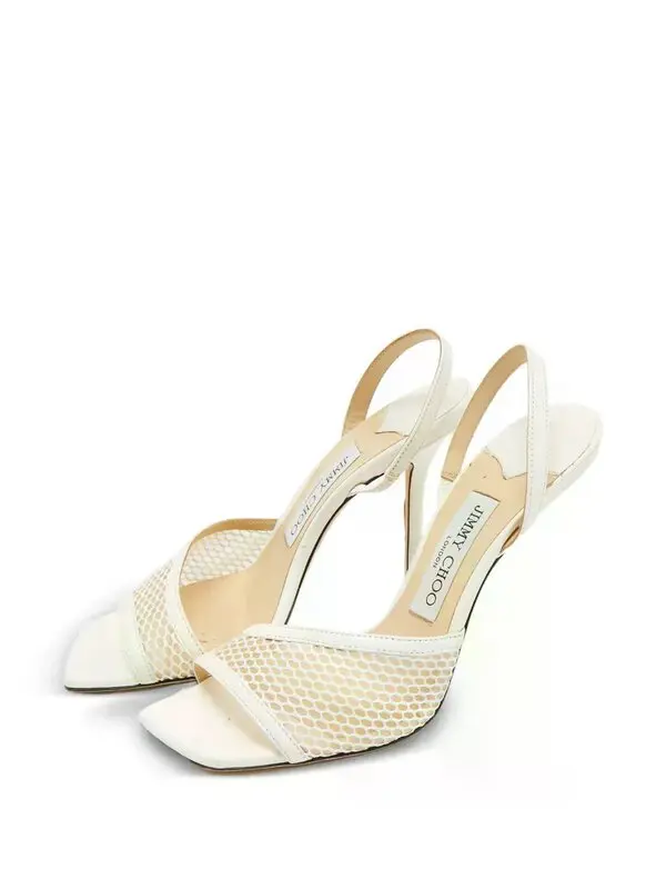 JIMMY CHOO Mesh Paneled Stiletto Slingback Sandals