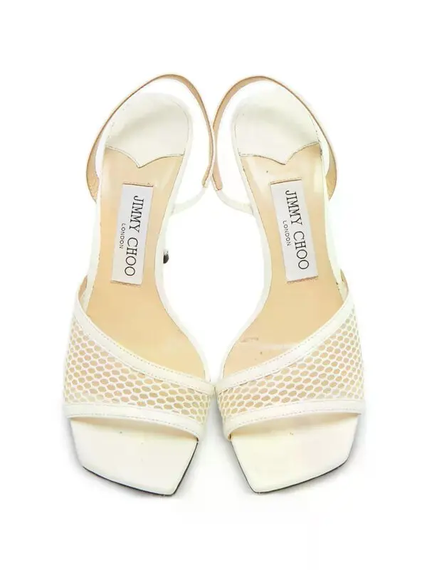 JIMMY CHOO Mesh Paneled Stiletto Slingback Sandals