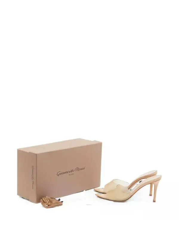 GIANVITO ROSSI Elle Transparent Pointed Toe Stiletto Sandals
