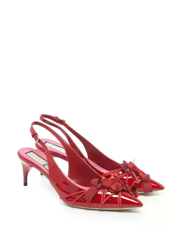 N°21 Lace-up Detail Buckle-fastening Slingback Kitten Heel Pumps