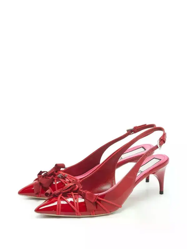 N°21 Lace-up Detail Buckle-fastening Slingback Kitten Heel Pumps
