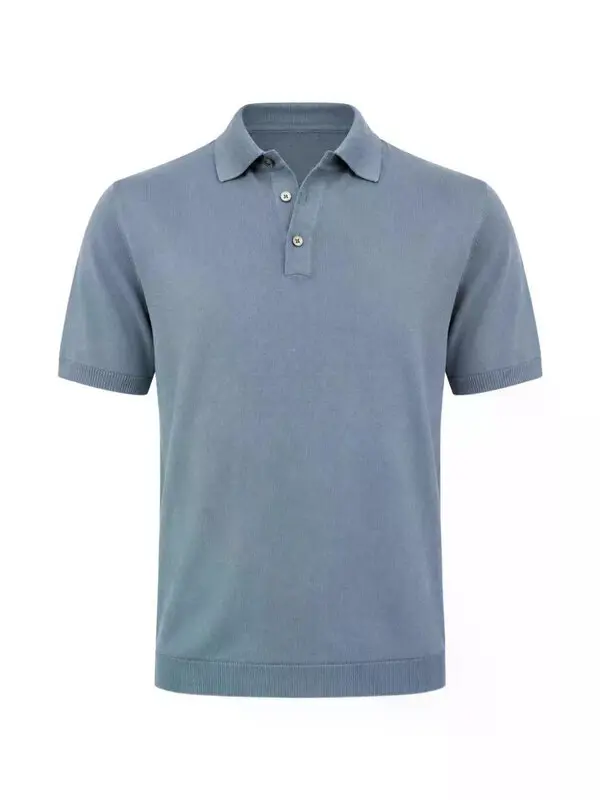 FRANZESE COLLECTION Gossip Ribbed-trim Polo Shirt - Blue