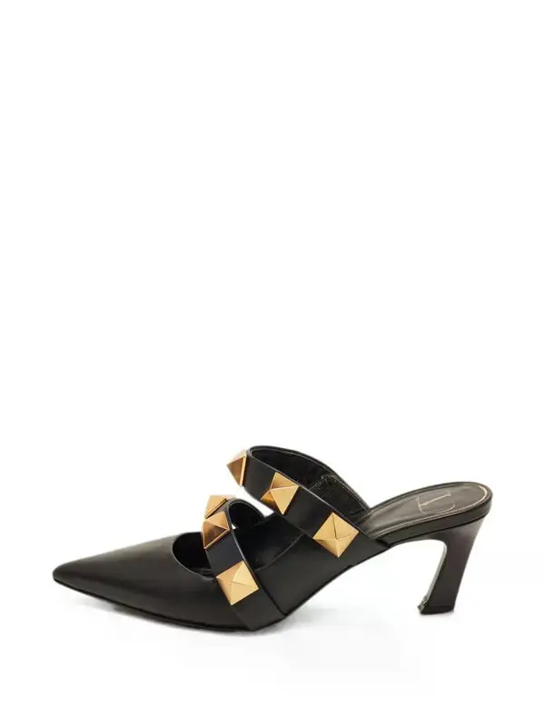 Valentino Garavani Roman Stud Leather Mules - Black
