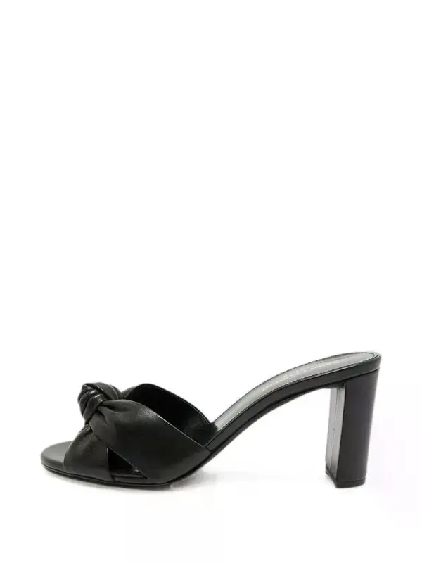 Saint Laurent Bianca Leather Sandals - Black