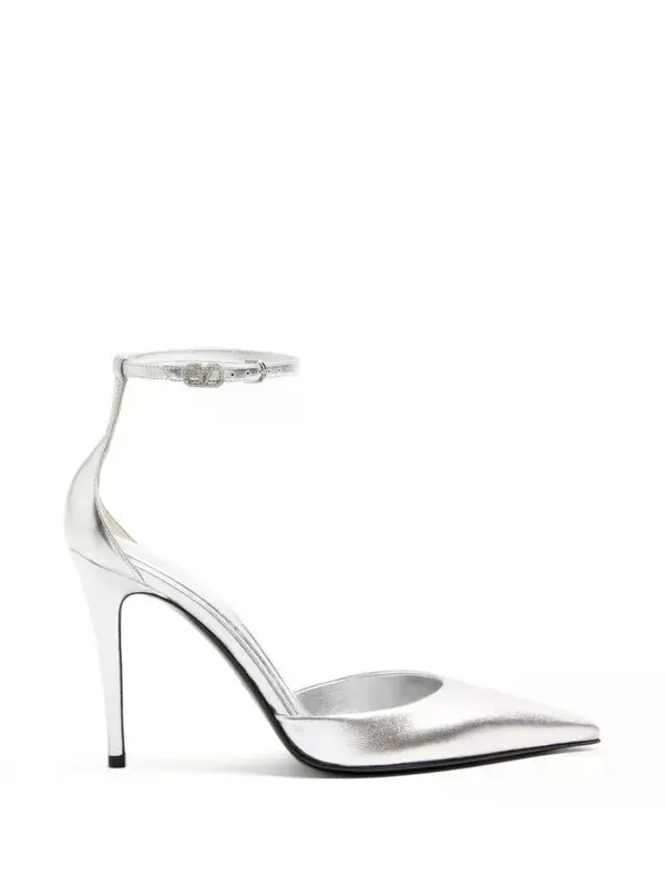 Valentino Garavani 100mm Laminated-nappa Eveninglam Pumps - Silver