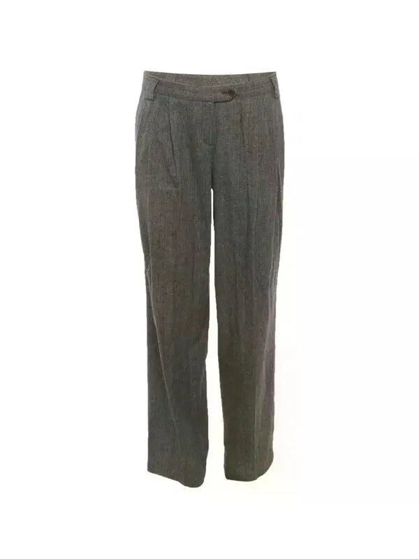 Etro Plaid Wool Wide-leg Trousers - Grey