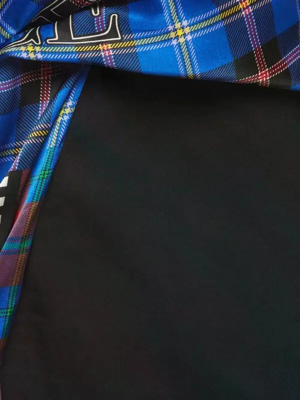 Versace Crepe Tartan Scarf Mini Dress