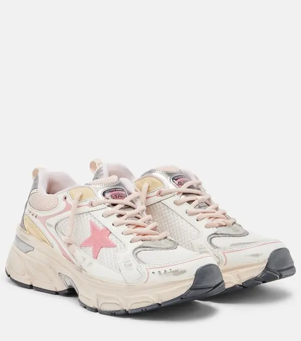GOLDEN GOOSE Lightstar Leather-trimmed Sneakers - White