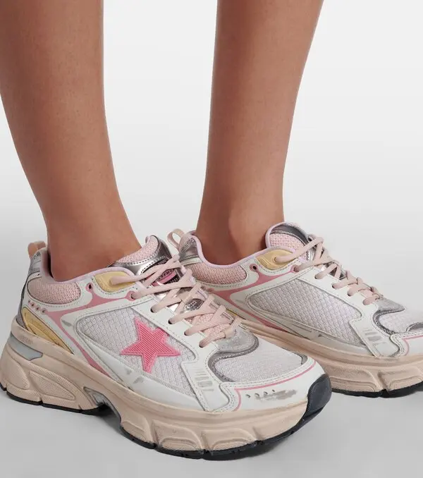 GOLDEN GOOSE Lightstar Leather-trimmed Sneakers - White