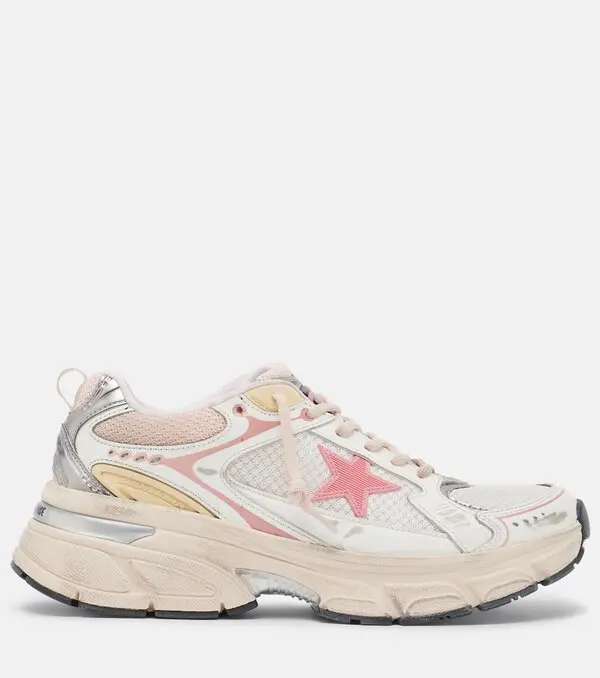 GOLDEN GOOSE Lightstar Leather-trimmed Sneakers - White