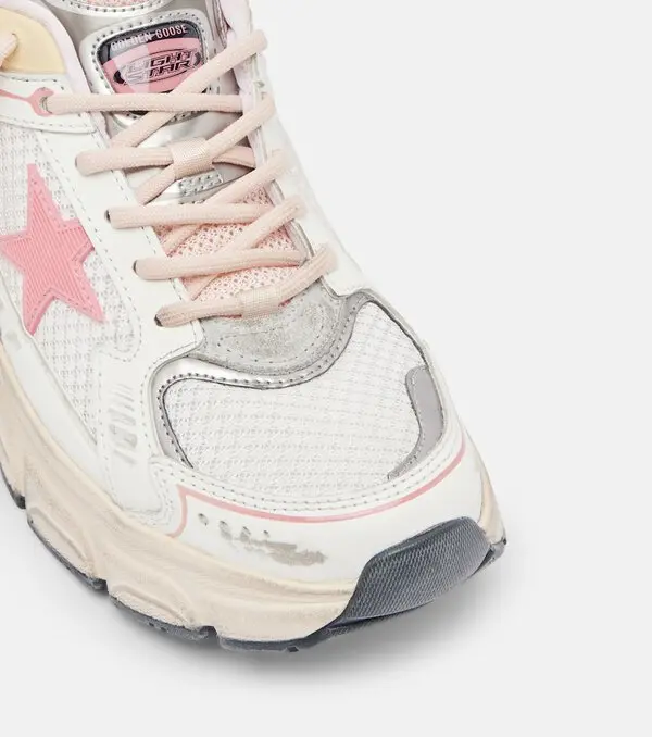 GOLDEN GOOSE Lightstar Leather-trimmed Sneakers - White