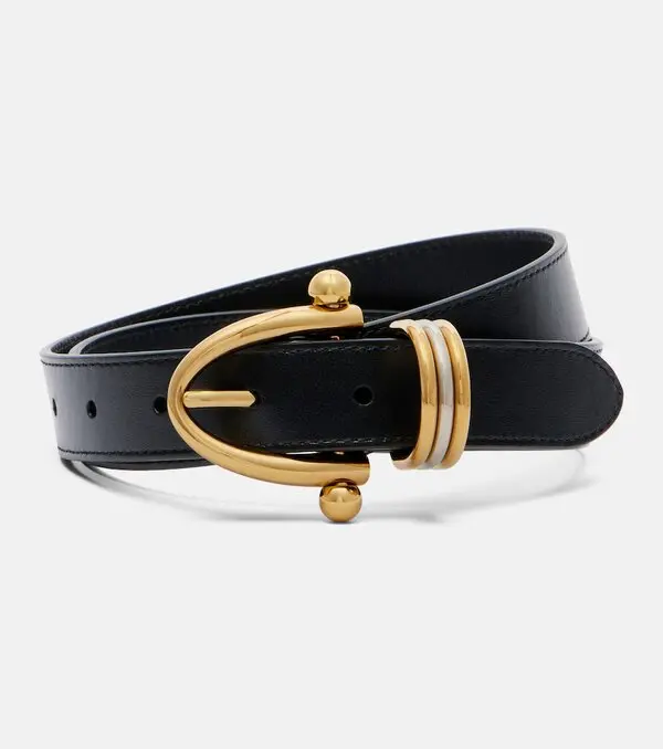 Chloé Leather Belt With Zamak And Brass Buckle - Black