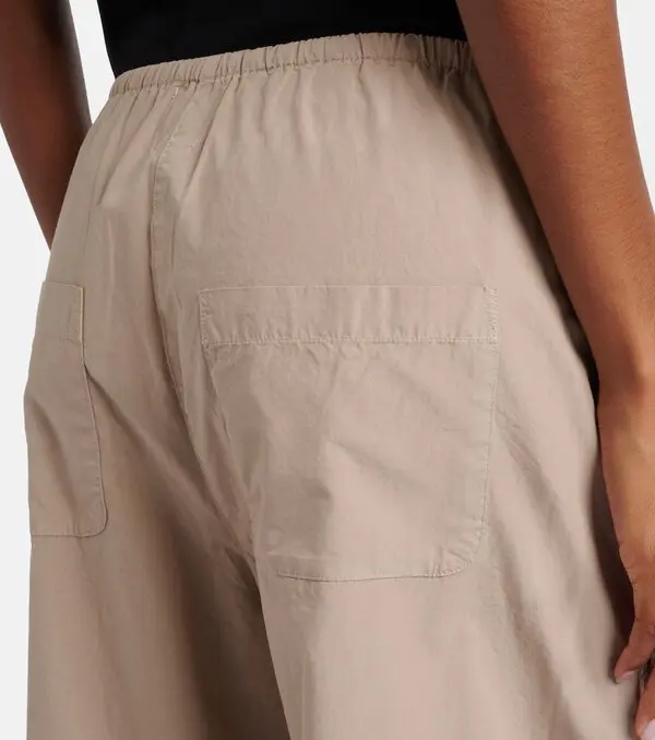 LESET Kyoto Cotton Cropped Wide-leg Pants In Khaki - Beige