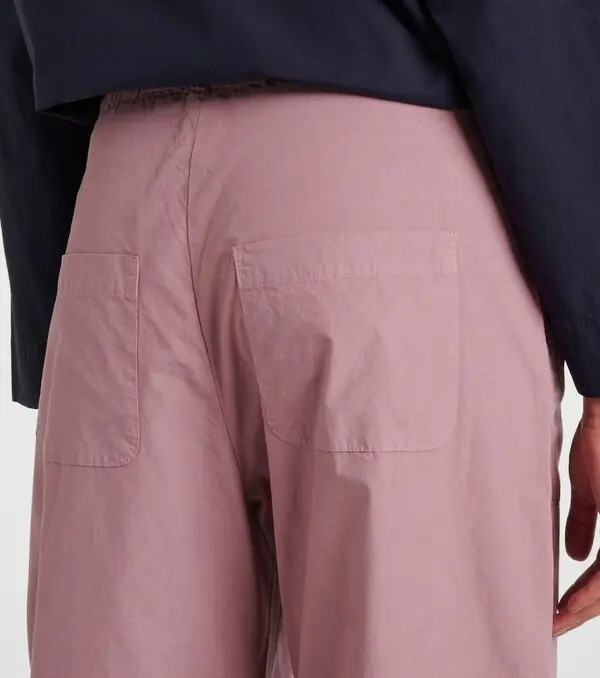 LESET Kyoto Cotton Cropped Wide-leg Pants In Khaki - Pink