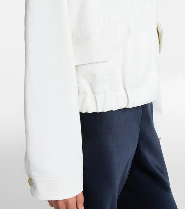 Vince Cotton Twill Blouson Jacket - White