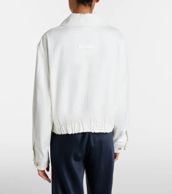 Vince Cotton Twill Blouson Jacket - White
