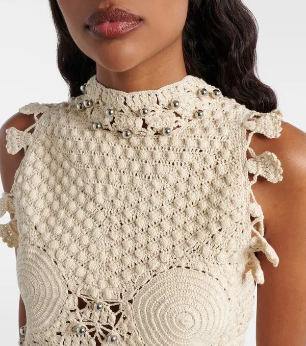 Rabanne Crochet Top - White