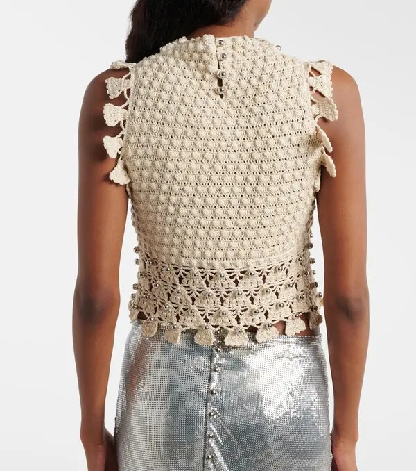Rabanne Crochet Top - White
