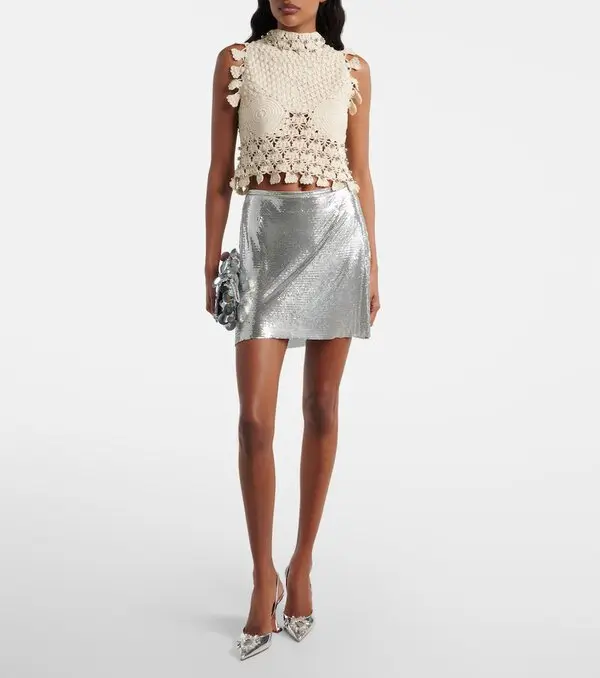 Rabanne Crochet Top - White