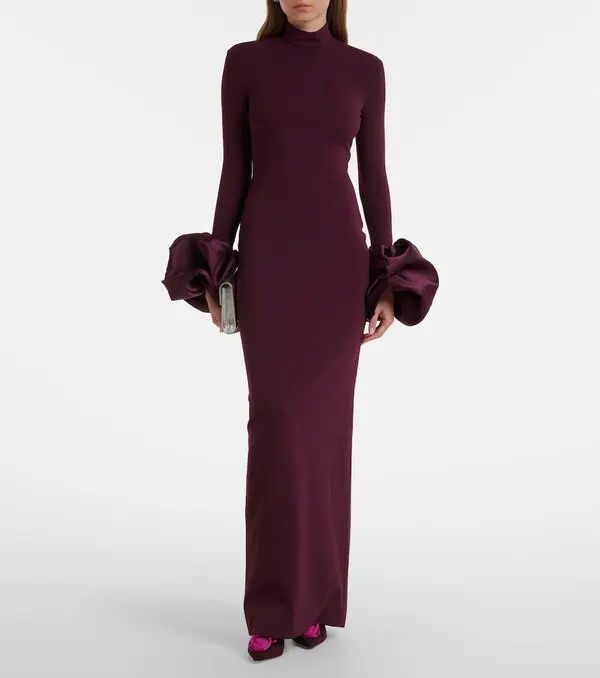 ROGER VIVIER Floral-appliqué Suede Pumps - Burgundy