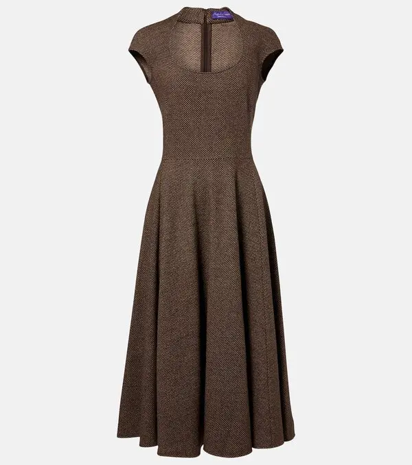 Ralph Lauren Maisey Wool, Silk, And Cashmere Midi Dress - Brown
