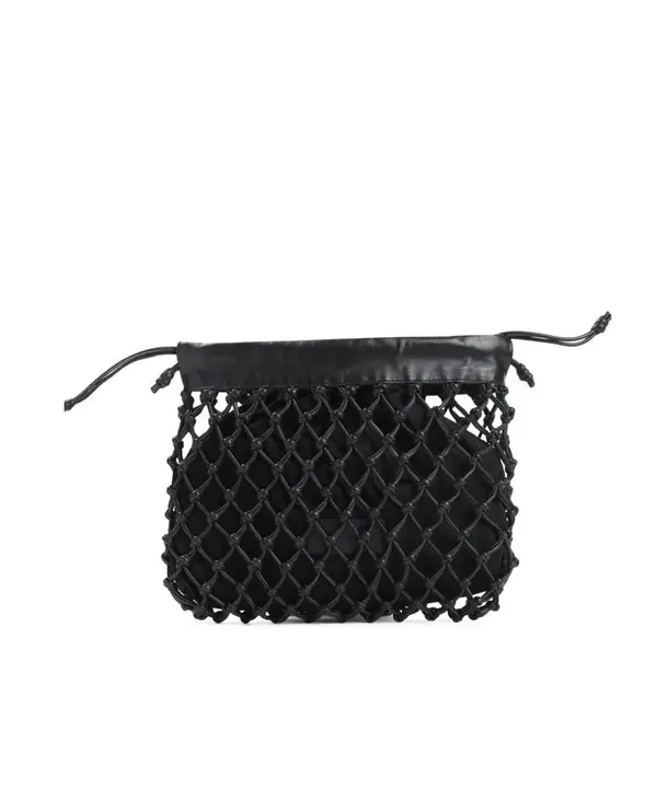 THE FRANKIE SHOP Small Morgan Mesh-overlay Pouch Bag - Black