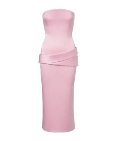 Alex Perry Draped Satin Crepe Bustier Dress