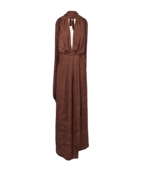 Johanna Ortiz Halterneck Jacquard Maxi Dress - Red