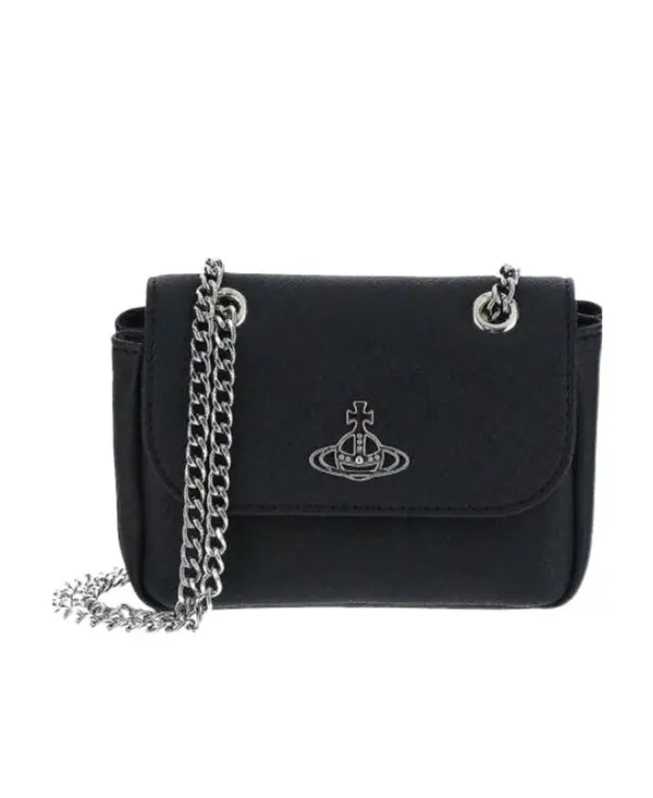 VIVIENNE WESTWOOD Logo Shoulder Bag - Black