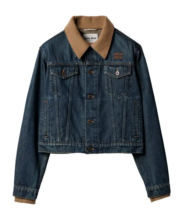 Miu Miu Button-up Denim Jacket - Navy