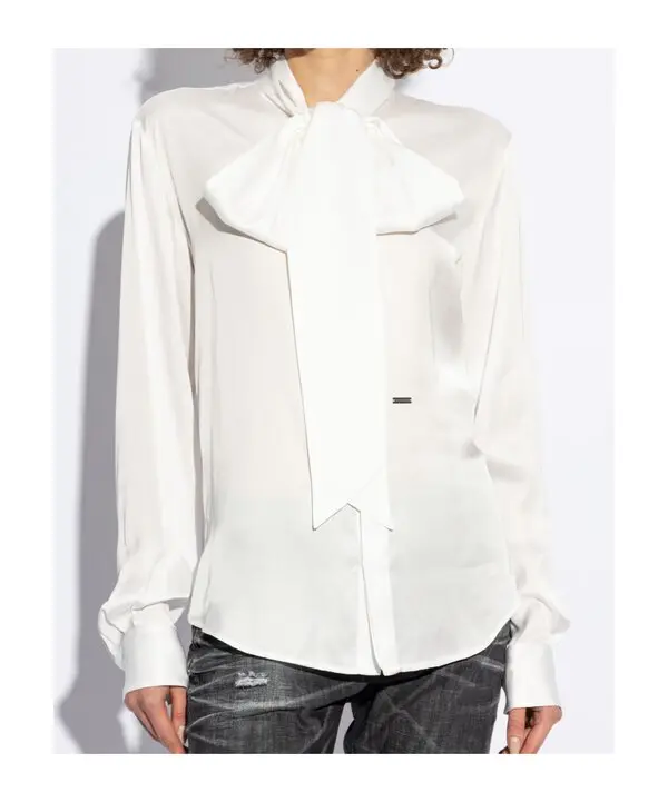 Dsquared2 Bow Detail Logo Plaque Shirt