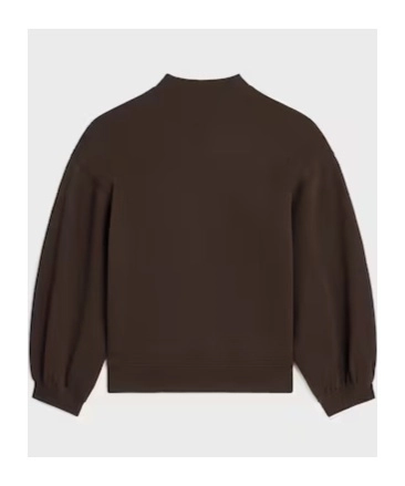 Celine Loose Cotton Fleece Sweatshirt With High Collar