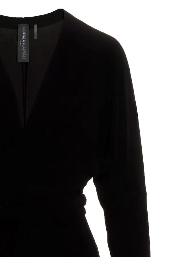 Norma Kamali V-neck Straight-leg Bodysuit