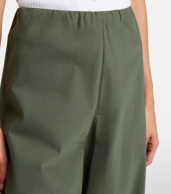 Vince Cotton Twill Wide-leg Pants - Green