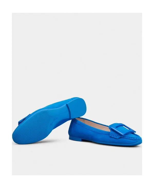 ROGER VIVIER Lacquered Buckle Loafers In Suede