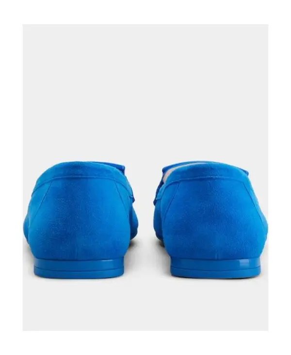 ROGER VIVIER Lacquered Buckle Loafers In Suede