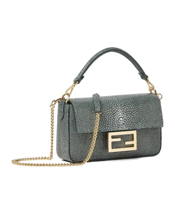 Fendi English Green Stingray Leather Bag