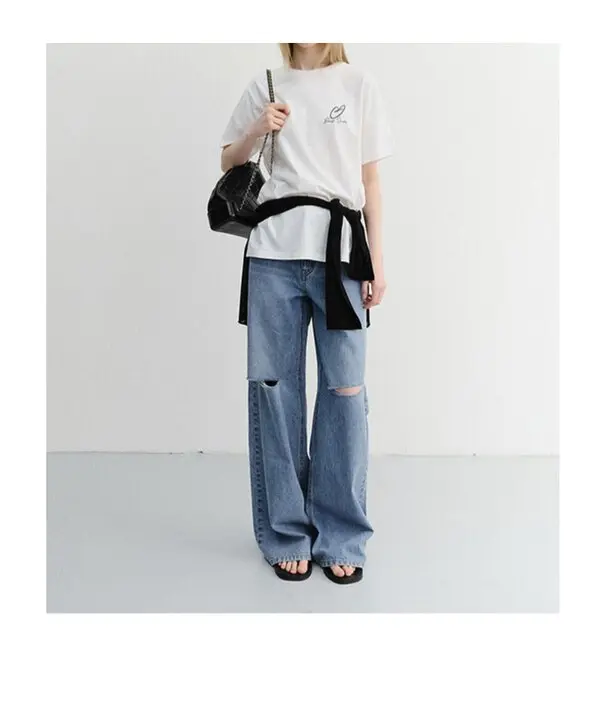 DUNST Distressed Flared Jeans