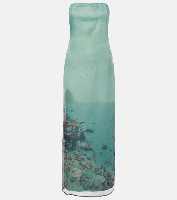 Staud Amara Embellished Organza Maxi Dress