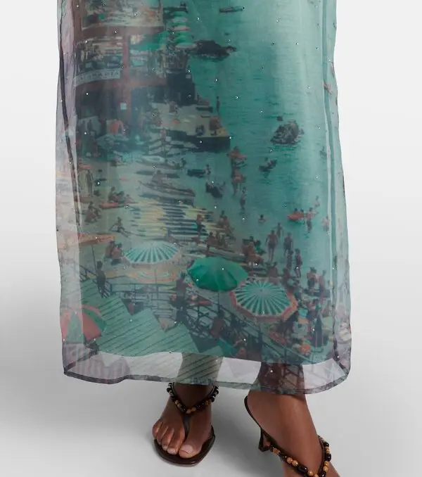 Staud Amara Embellished Organza Maxi Dress