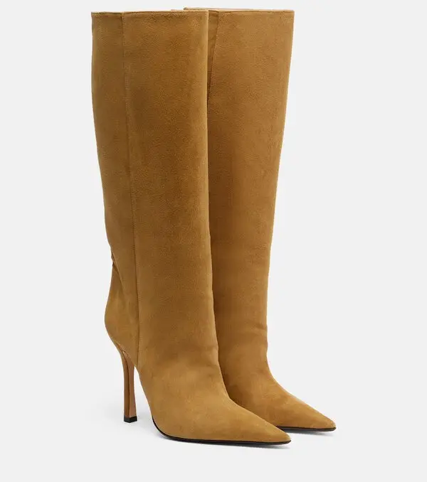Gucci Naomi Suede Knee-high Boots - Beige