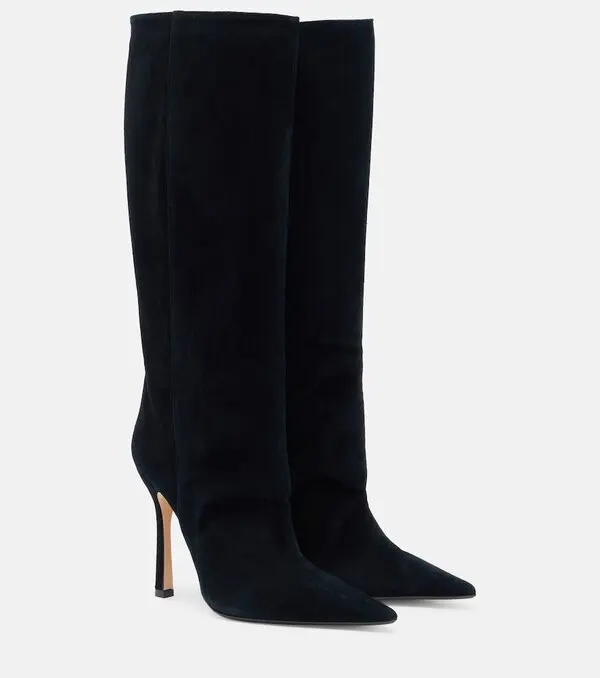 Gucci Naomi Suede Knee-high Boots - Black