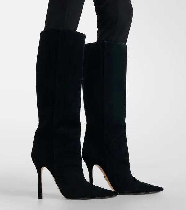 Gucci Naomi Suede Knee-high Boots - Black
