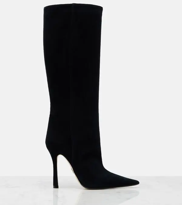 Gucci Naomi Suede Knee-high Boots - Black